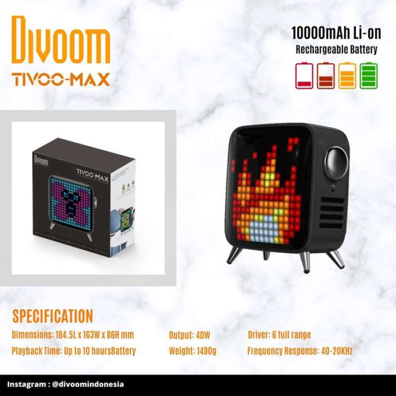 Promo Speaker Divoom Tivoo Max (original) Garansi Resmi 1 Tahun - Hitam Diskon 23% Di Seller ...