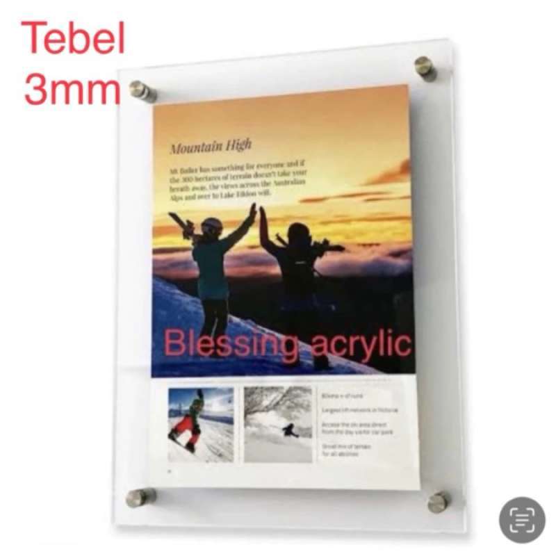 Promo Akrilik Frame Display Poster Berkualitas 3mm 115 X 115 Cm 8 Baut ...