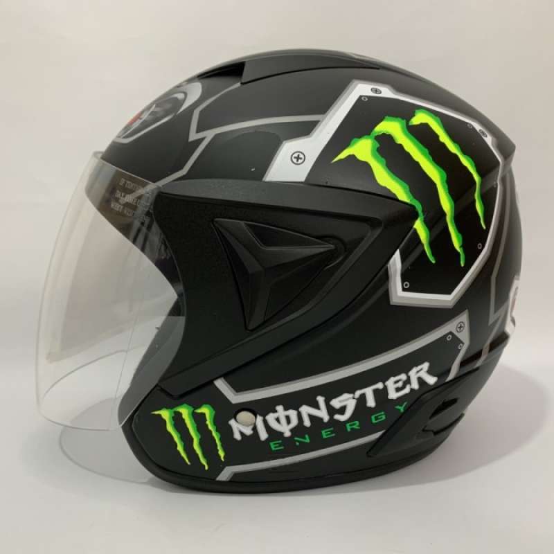 Promo Helm Jp 13 Monster Energy Hitam Doff - Rainbow/clear/silver ...
