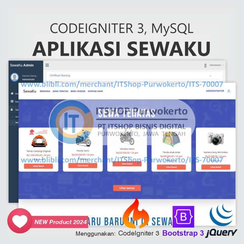 Jual Source Code Aplikasi Web Sewa Barang Online Sewaku Menggunakan Codeigniter 3 Di Seller ...
