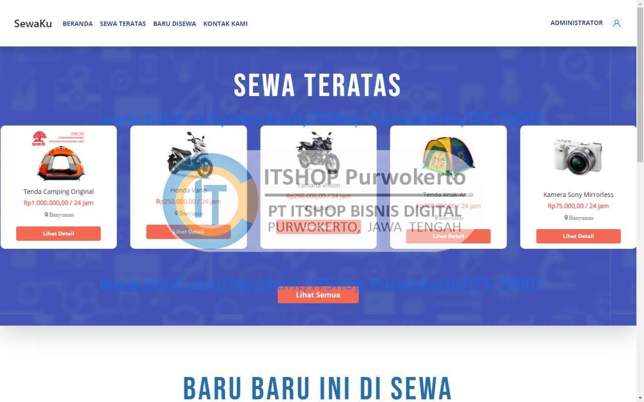Jual Source Code Aplikasi Web Sewa Barang Online Sewaku Menggunakan Codeigniter 3 Di Seller ...