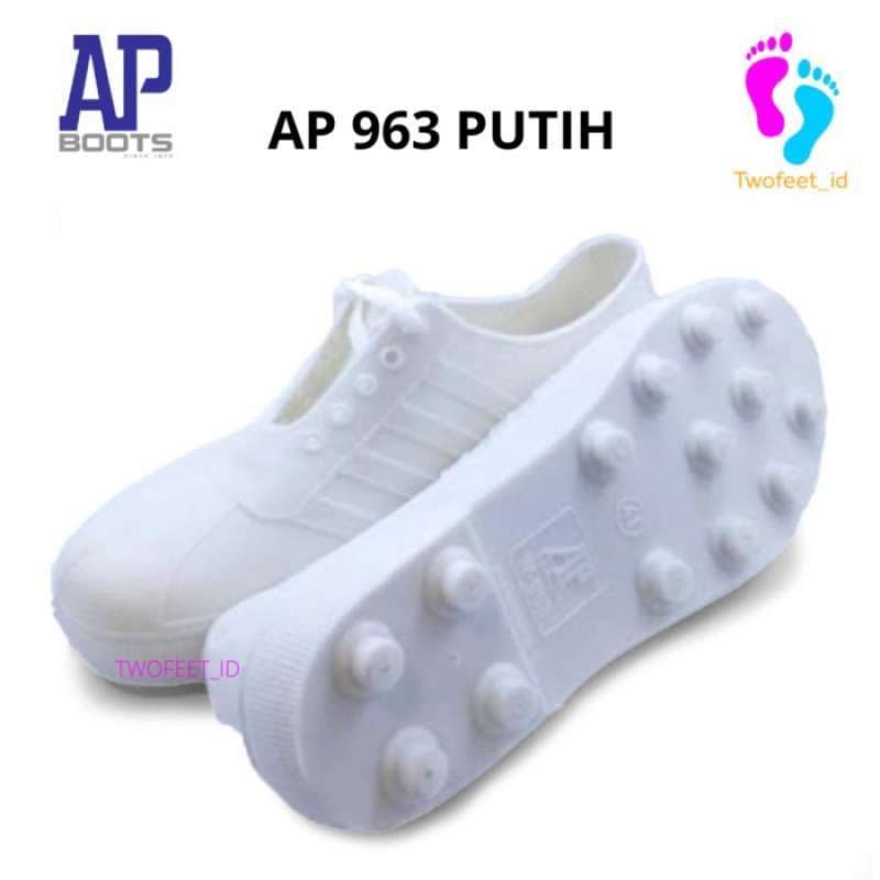 Jual Sepatu Karet Ap Boots Multi Fungsi- Ap Pul Bola 963 Putih Ap Boots ...