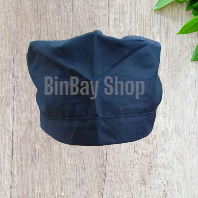 Jual Topi Koki / Chef Hat Model Bulat Bahan Drill Navy Di Seller Zati ...