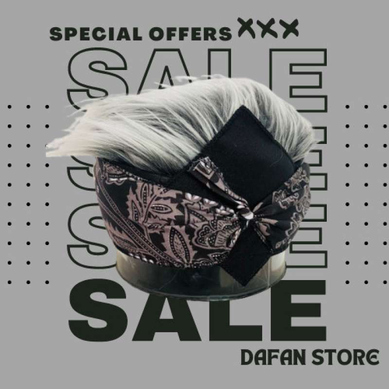 Jual Iket Rambut Palsu Warna Silver Atau Udeng Batik Rambut Palsu ...