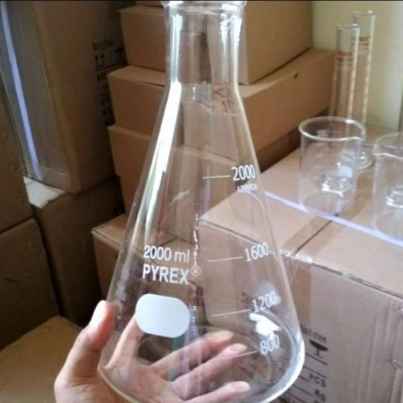 Promo Erlenmeyer 2000ml Iwaki Pyrex // Erlenmeyer 2 Liter Pyrex Diskon ...