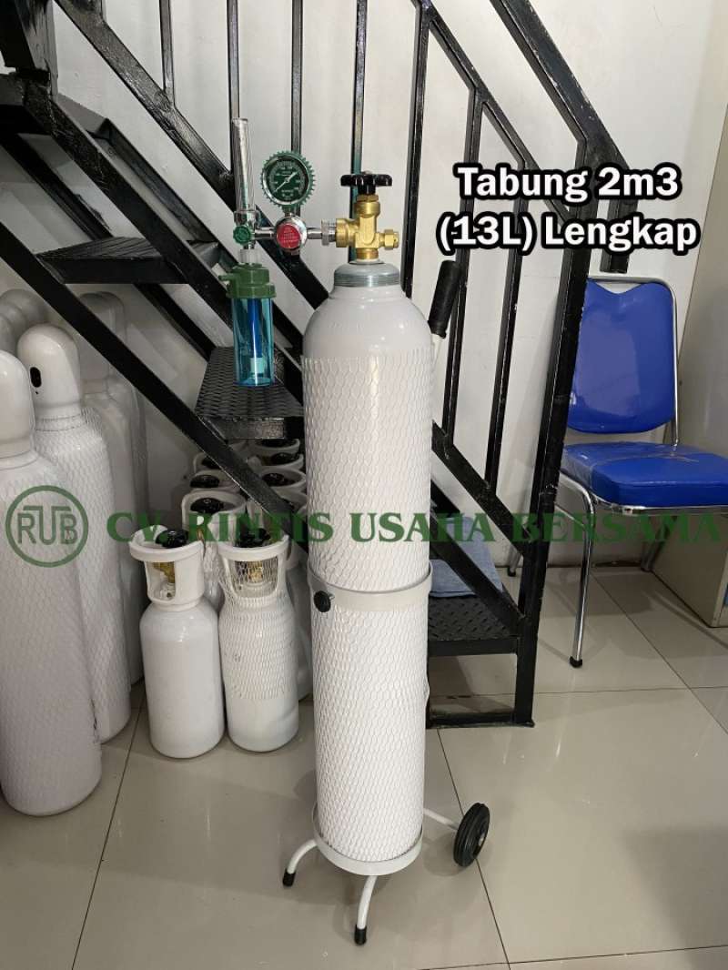 Promo Tabung Oksigen 2m3 Lengkap (tabung, Troly, Regulator, Selang, Isi) Diskon 23% Di Seller ...