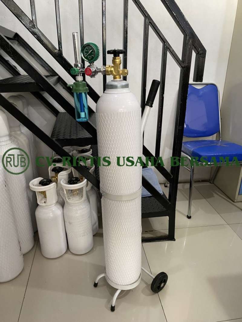 Promo Tabung Oksigen 2m3 Lengkap (tabung, Troly, Regulator, Selang, Isi) Diskon 23% Di Seller ...