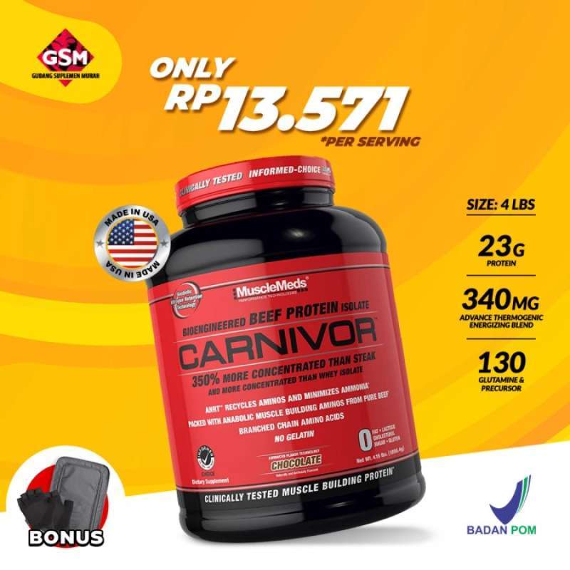 Promo Musclemeds Carnivor Whey 4lb Beef Protein Diskon 23% Di Seller ...
