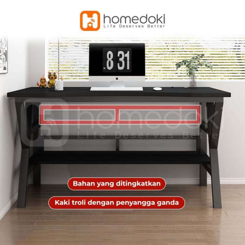 Promo Homedoki Meja Komputer Meja Gaming Minimalis Modern Meja Laptop ...