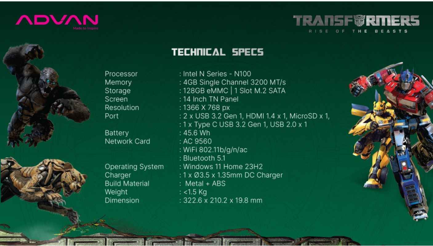 Jual Advan Laptop Tbook Transformer Edition 4/128gb Garansi Resmi Di ...