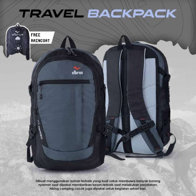 Promo Tas Ransel Backpack Hitam Pria Wanita 25 L - Tas Sekolah/kerja - Abu 156, 25 Liter - Abu ...