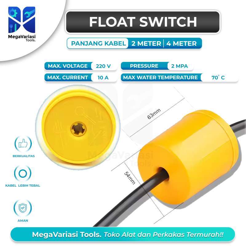 Jual Otomatis Pompa Celup Float Switch 2 Dan 4 Meter Cabel Spare Part ...