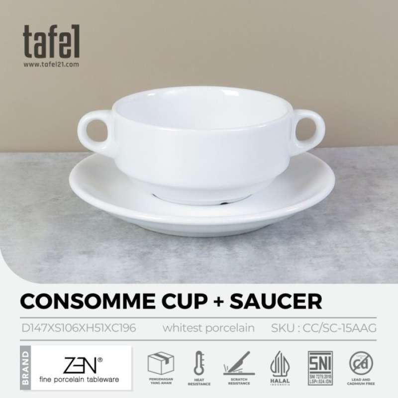 Promo Zen Consomme + Saucer Set Keramik Horeca 10 Cm Diskon 23% Di ...