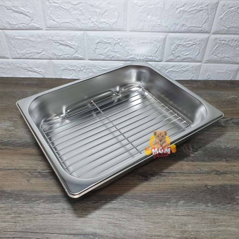 Promo Peniris Gorengan 20x27 Plus Nampan 1/2 Foodpan Stainless Tinggi 6 ...