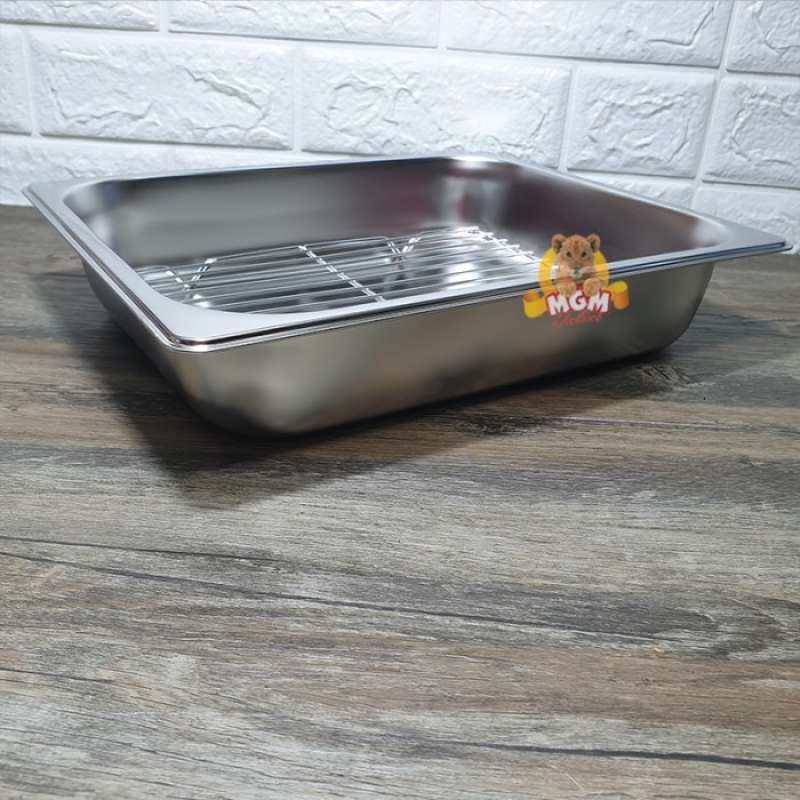 Promo Peniris Gorengan 20x27 Plus Nampan 1/2 Foodpan Stainless Tinggi 6 ...