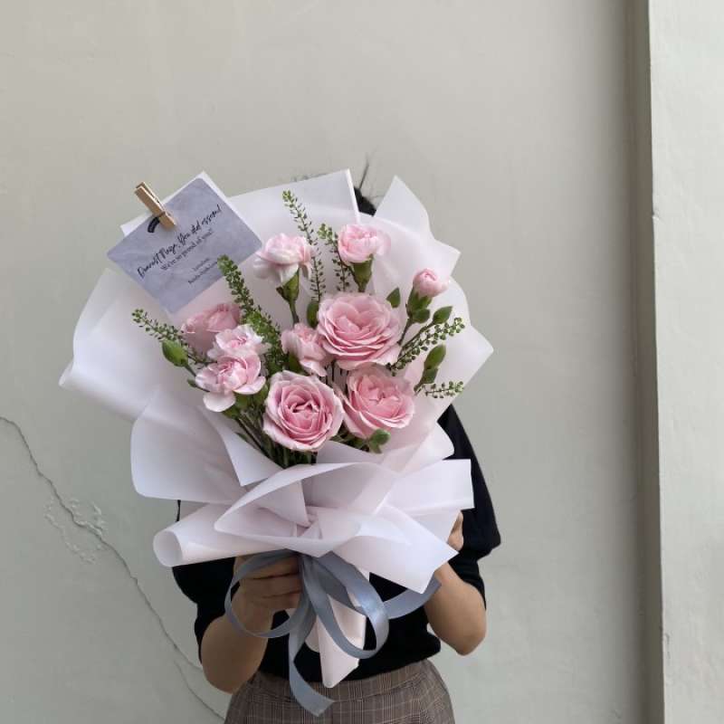 Promo The Simple Korean Pinkish Aestethic Spring Bouquet Bucket Buket ...