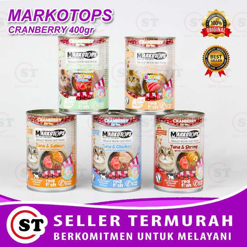 Jual Markotops 400gr All Varian Cranberry Makanan Kucing Basah Kaleng ...
