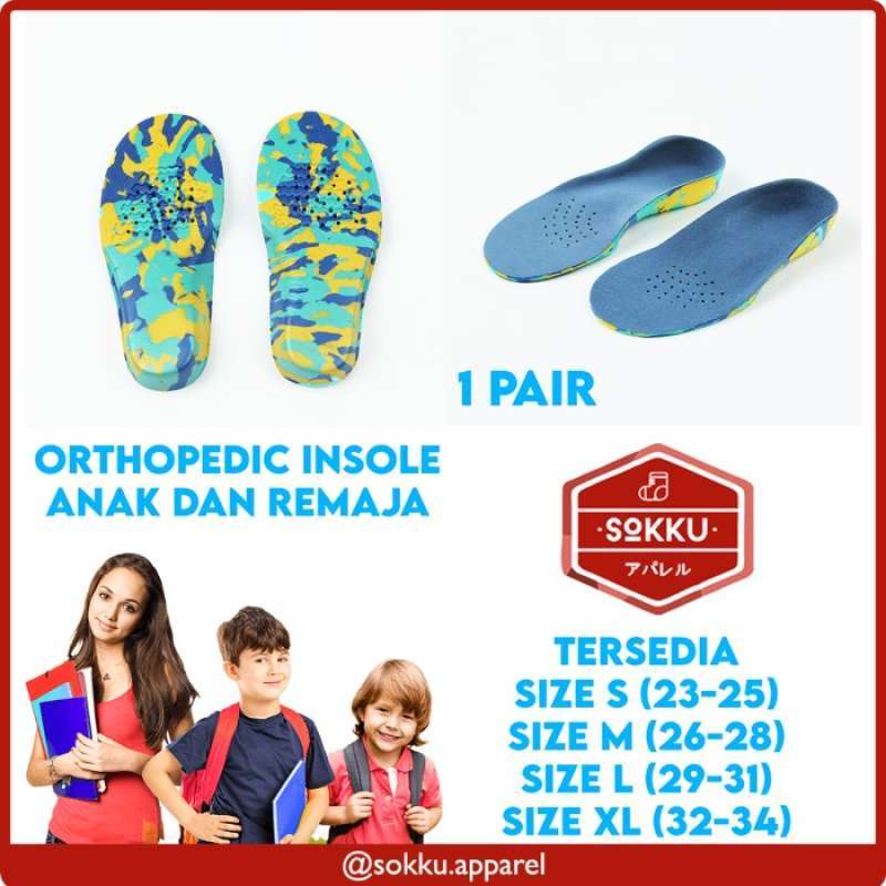 Jual Kids Flat Foot Orthopedic Insole Arch Support Tapak Kaki Rata Anak ...