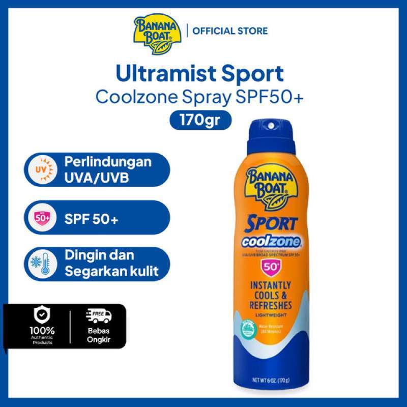 Jual Banana Boat Ultramist Sport Coolzone Sunscreen Spray Spf 50+ 170 ...