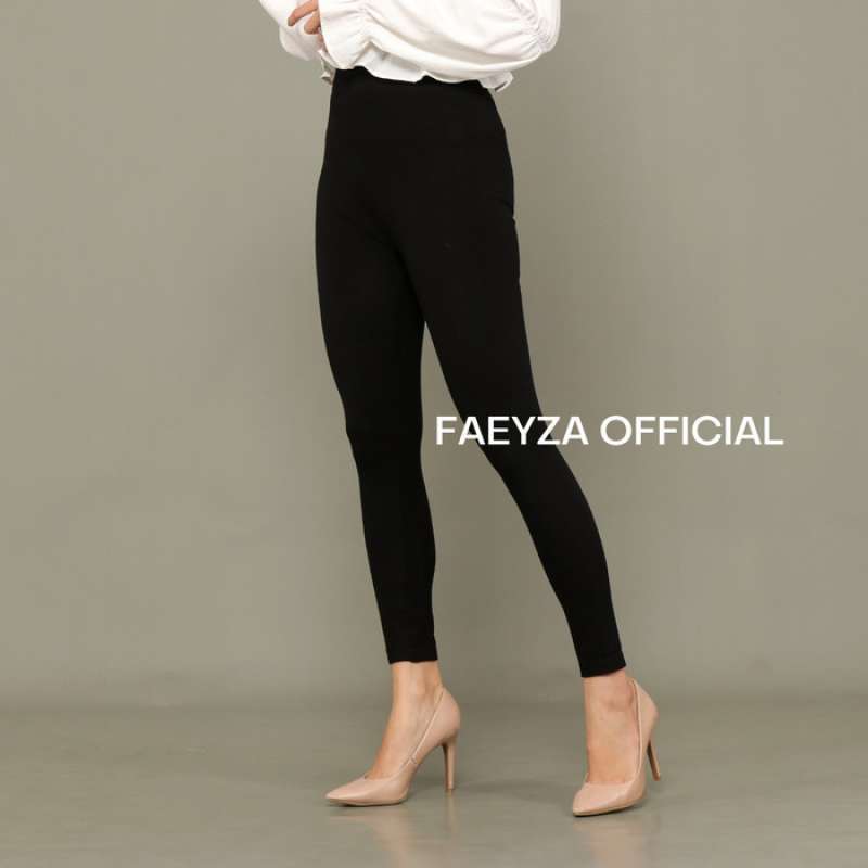 Jual Faeyza Celana Legging Wanita Hitam Polos Tebal Premium Panjang ...