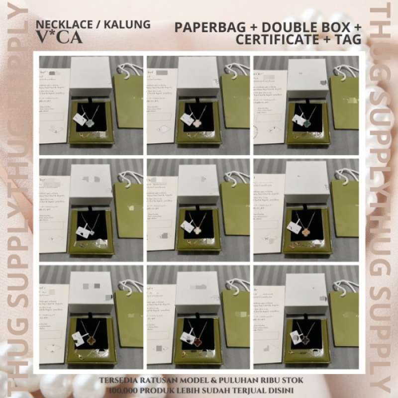 Jual Necklace Van Cleef & Arpels Vca Box Fullset 5 Vintage Alhambra ...