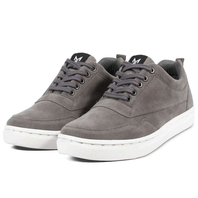 Promo Sepatu Sneakers Pria Kets Kerja Casual - Logan 07 Warna Abu Bahan Suede - 43 Diskon 27% Di ...