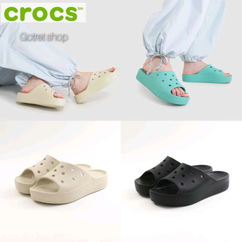 Jual Crocs Classic Platform Slide Wedges / Sandal Crocs / Sandal Wanita ...