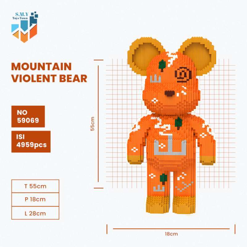 Promo Smy Nano Blocks Big Violent Bear 3d Model, Mainan Blok Susun, Blok Konstruksi Diy, Jumbo ...