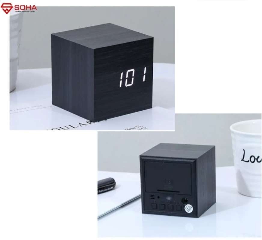 Jual Jd-11 Jam Meja Motif Kayu Digital Led Desain Mini Alarm Suhu ...