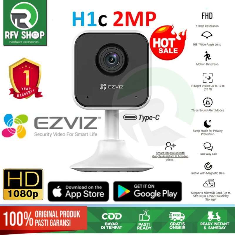Promo Ezviz H1c Smart Home Wifi Ip Camera Indoor Cctv Type C 1080p ...