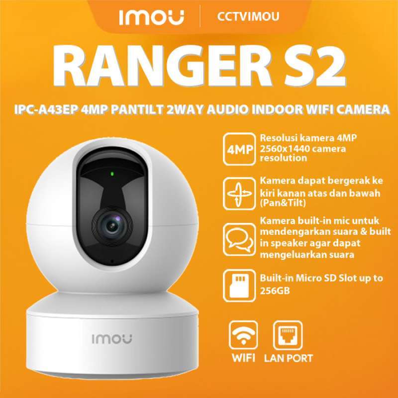 Promo Ranger S2 Imou Ipc-a43ep 4mp Pantilt 2way Audio Indoor Wifi ...