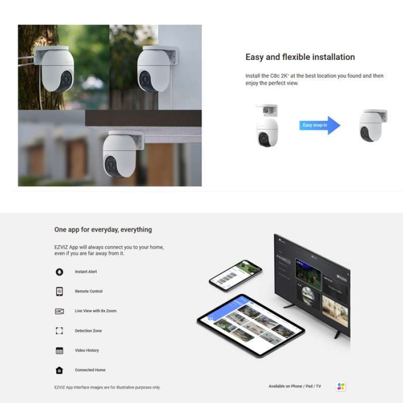 Promo Ezviz C8c 4mp 2k+ Smart Home Ip Camera Outdoor Cctv Wifi Auto ...