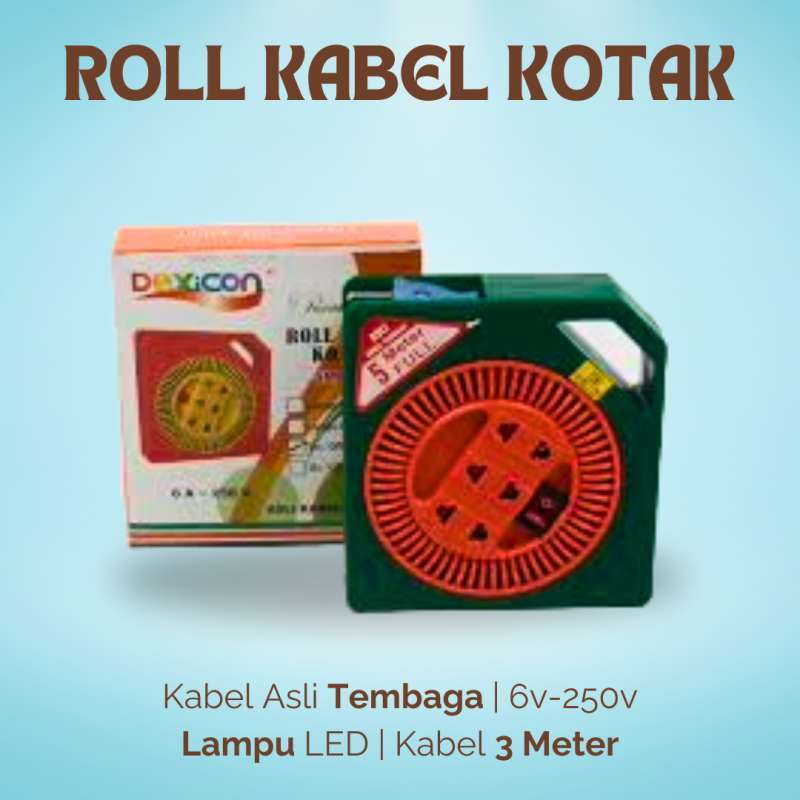 Promo Roll Kabel Kotak 3 Meter Dexicon Roll Kabel Travel Stop Kontak 3 ...