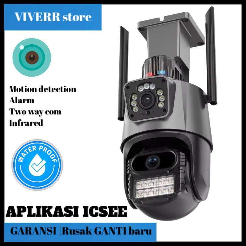 Jual Icsee Kamera Cctv Hd 8mp Wireless Wifi Alarm Deteksi Gerakan Ip66 ...