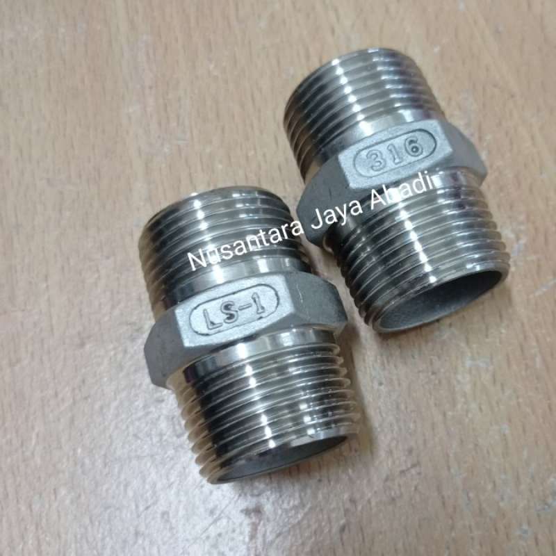 Promo Double Nepel Stainless Ss 316 1 Inchi Dn 25 Diskon 23% Di Seller Manah Al Store ...