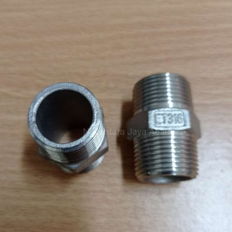 Promo Double Nepel Stainless Ss 316 1 Inchi Dn 25 Diskon 23% Di Seller Manah Al Store ...