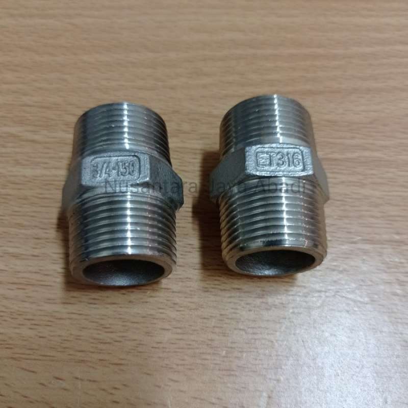 Promo Double Nepel Stainless Ss 316 1 Inchi Dn 25 Diskon 23% Di Seller Manah Al Store ...