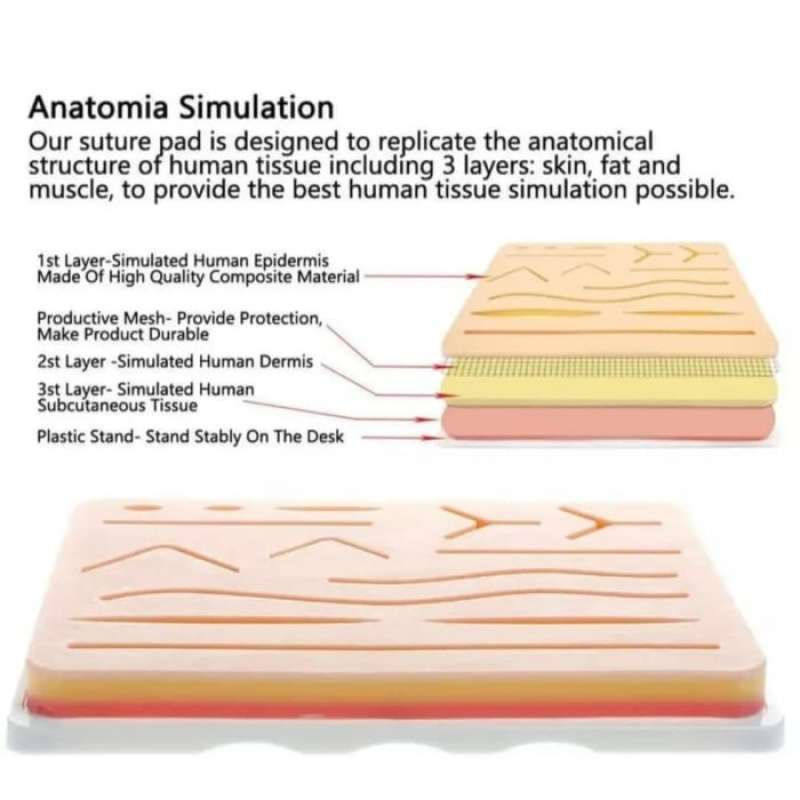 Promo Model Kulit Silikon Pad Latihan Jahit Luka Medis Hecting Wound ...