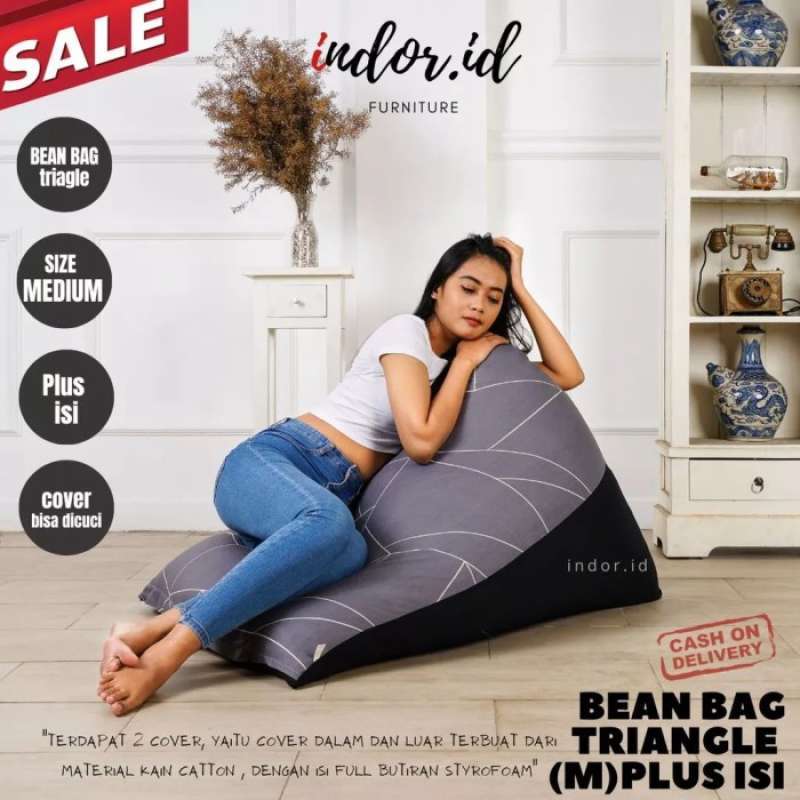 Jual Bean Bag Segitiga Jumbo Dewasa Anti Air & Uv Bantal Santai Cafe ...