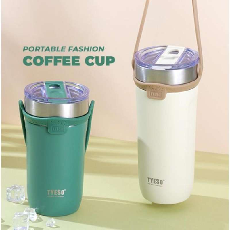 Promo Tyeso 710ml Tumbler Gelas Kopi Aesthetic Korea Coffee Cup Dengan Tali Pegangan Silikon ...