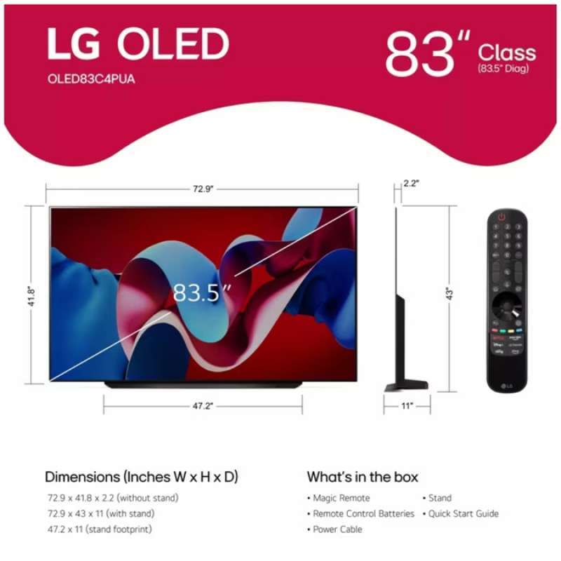 Promo Oled Tv Lg Oled83c4 Smart Tv 4k Uhd A9 Gen 7 83 Inch Dolby Atmos ...