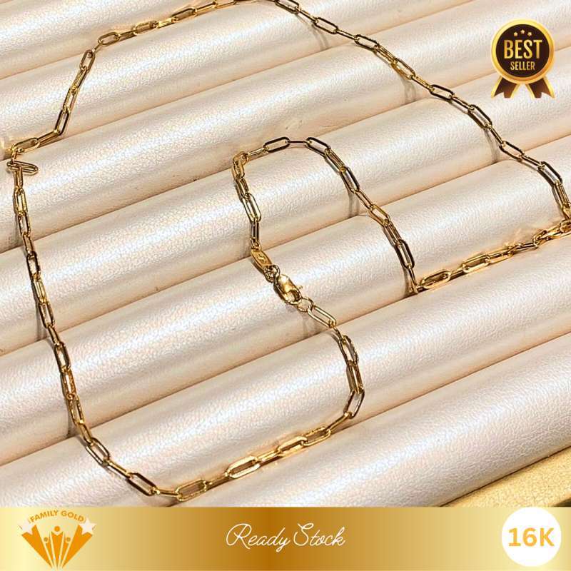 Jual Kalung Emas Kadar 16k Model Reguler Paperclip Family Gold - 16k 2 ...