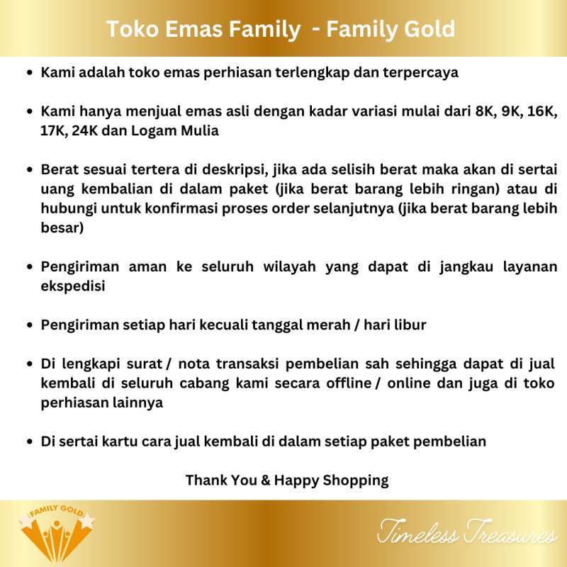 Jual Kalung Emas Kadar 16k Model Reguler Paperclip Family Gold - 16k 2 ...