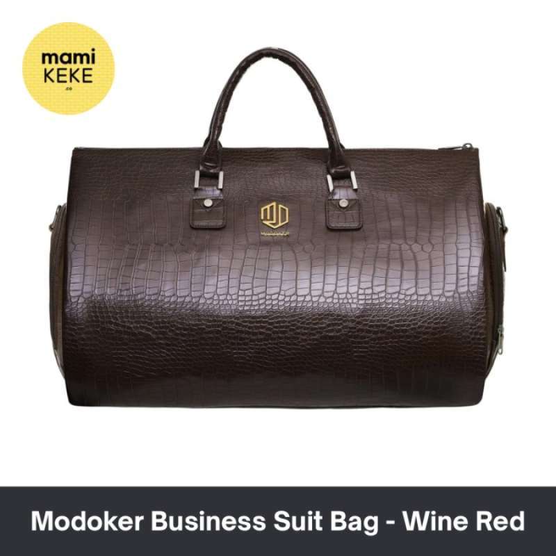 Jual Modoker Convertible Leather Garment Bag Suit Bag Waterproof Duffel ...