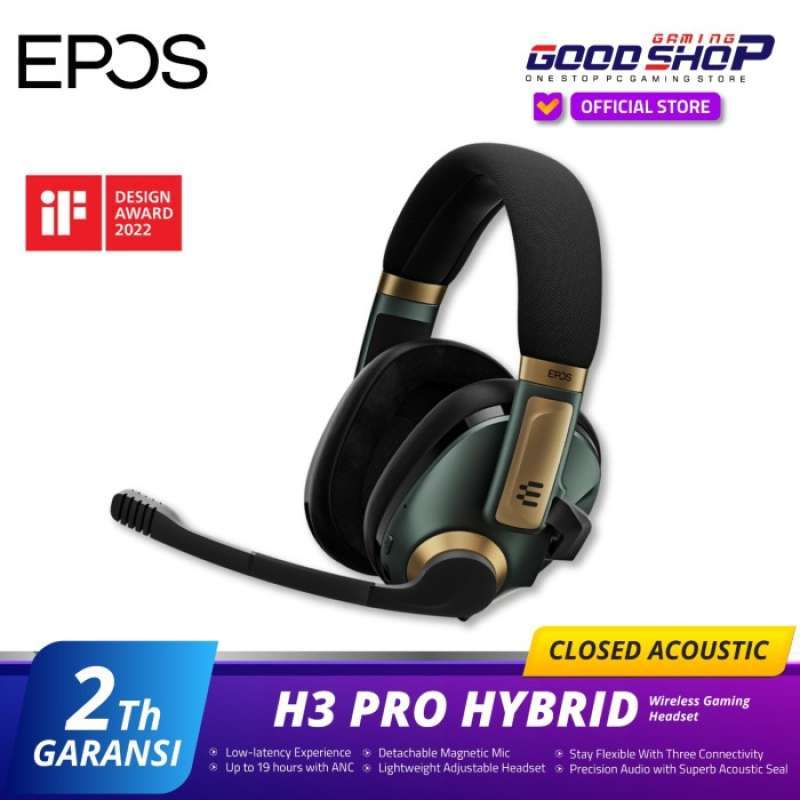 Promo Epos H3 Pro Hybrid Green - Closed Acoustic Bluetooth - Gaming Headset Diskon 33% Di Seller ...
