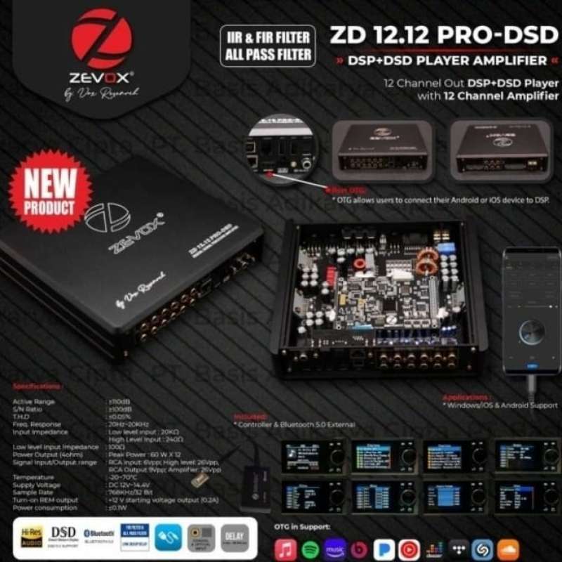 Promo Processor 12 Ch Dsp Zevox Zd 12.12 Pro-dsd Player Hi Res ...