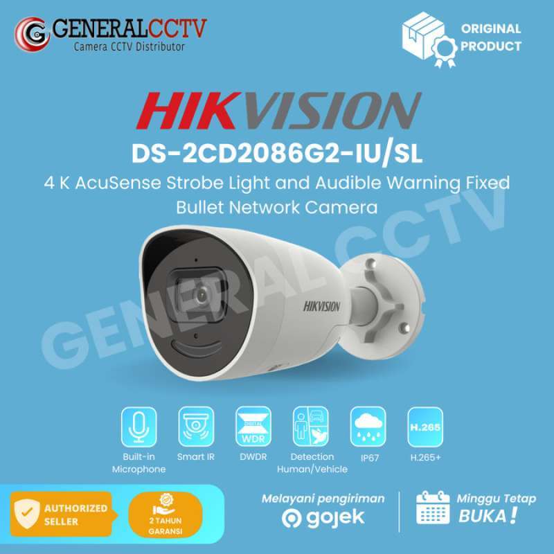 Promo Hikvision Ds-2cd2086g2-iu/sl 8mp Fixed Bullet Network Camera Diskon 23% Di Seller ...