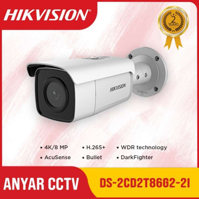 Promo Hikvision Ds-2cd2t86g2-2i 8mp 4k Acusense Fixed Bullet Network ...