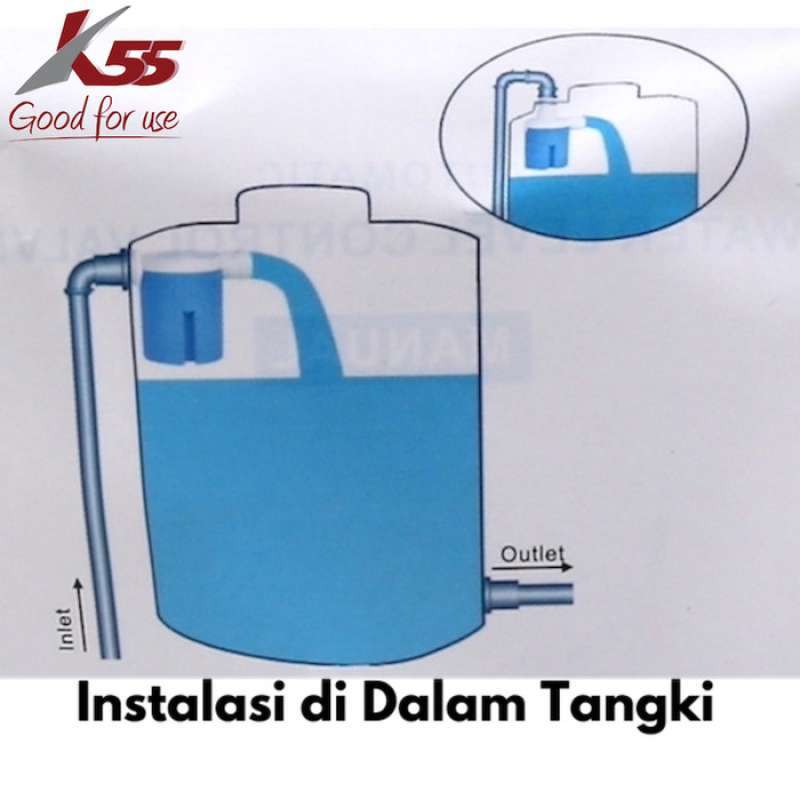 Promo K55 Pelampung Air Kran Toran Tandon Otomatis 1/2 Water Level ...