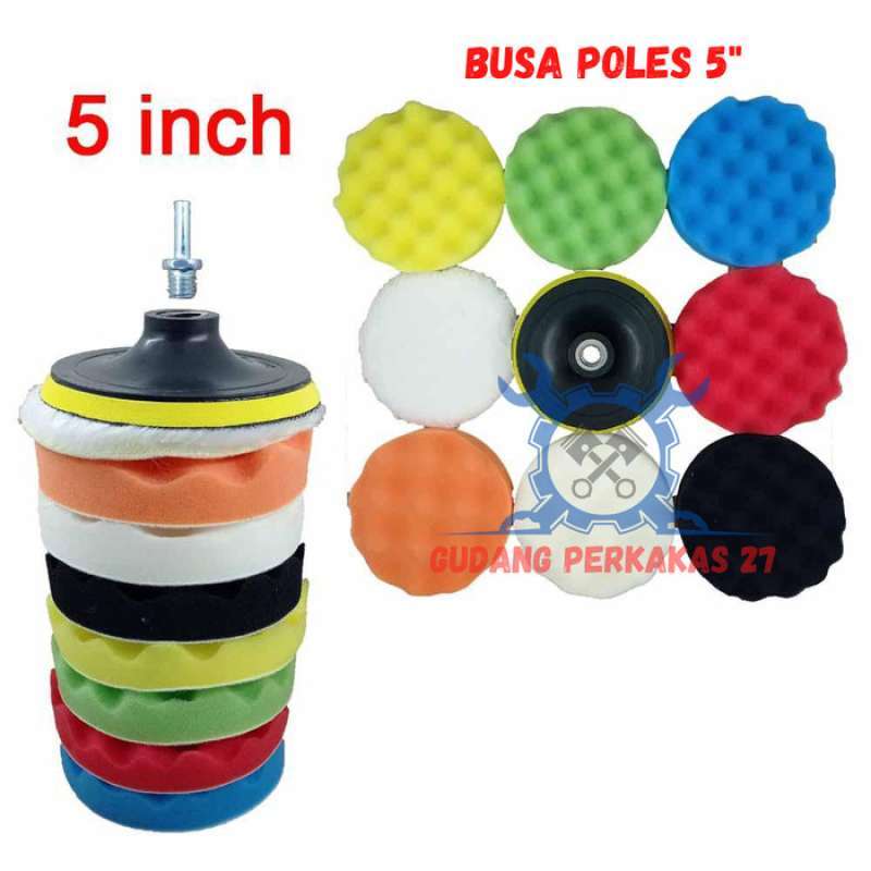 Promo Sponge Polishing 5 5 Inch Busa Poles Mobil Dan Motor Set - 5 Inch ...